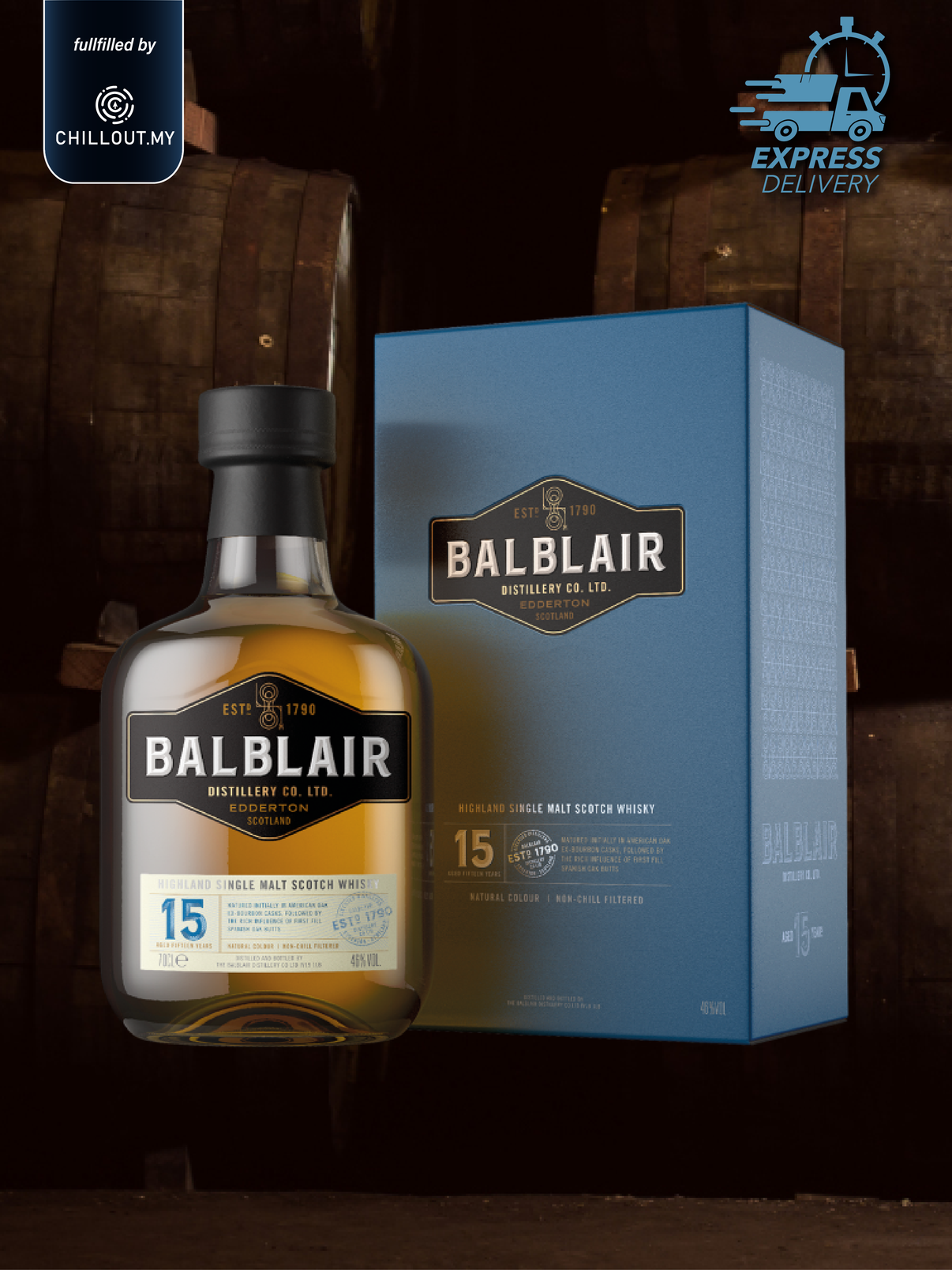 BALBLAIR 15 YEAR OLD 70CL – chillout.my